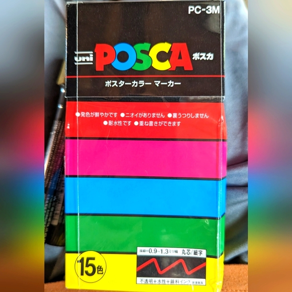 uni posca | Art | Uni Posca Pc3m 5pc Marker Set With Two Bonus Colors ...